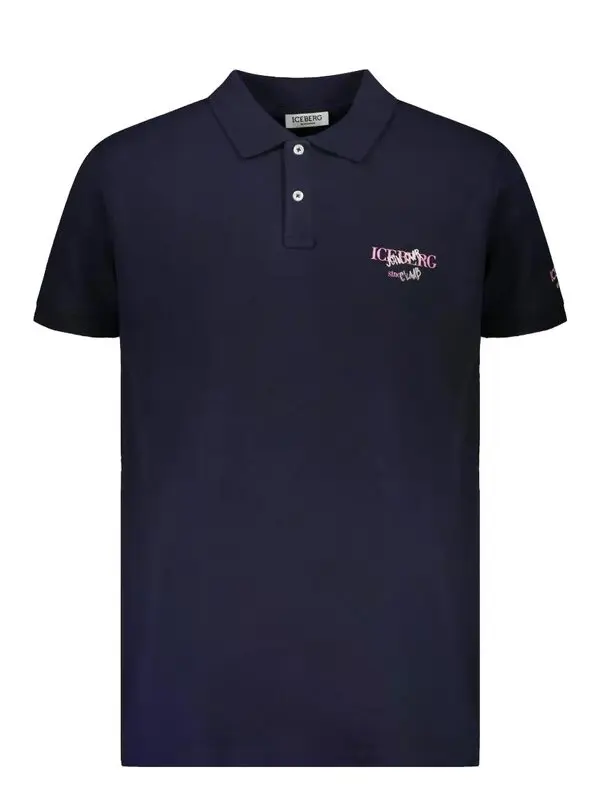Iceberg Logo-print Polo Shirt - Blue