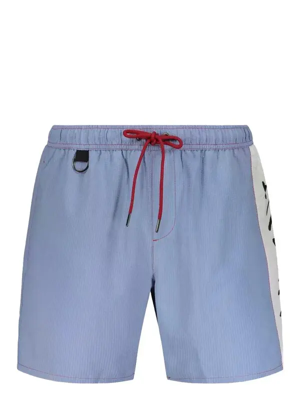 Iceberg Logo Print Swim Shorts - Blue