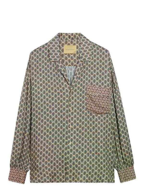 Momoni Geometric Print Shirt - Neutrals