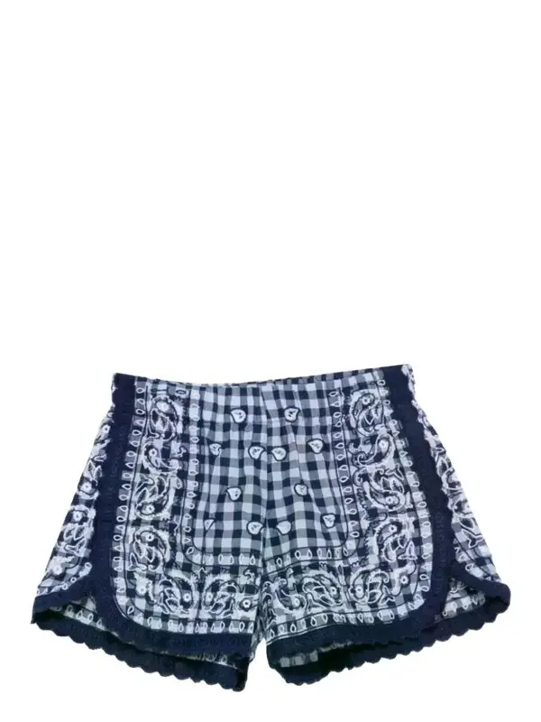 ORSINA Gingham Bandana-print Shorts - Blue