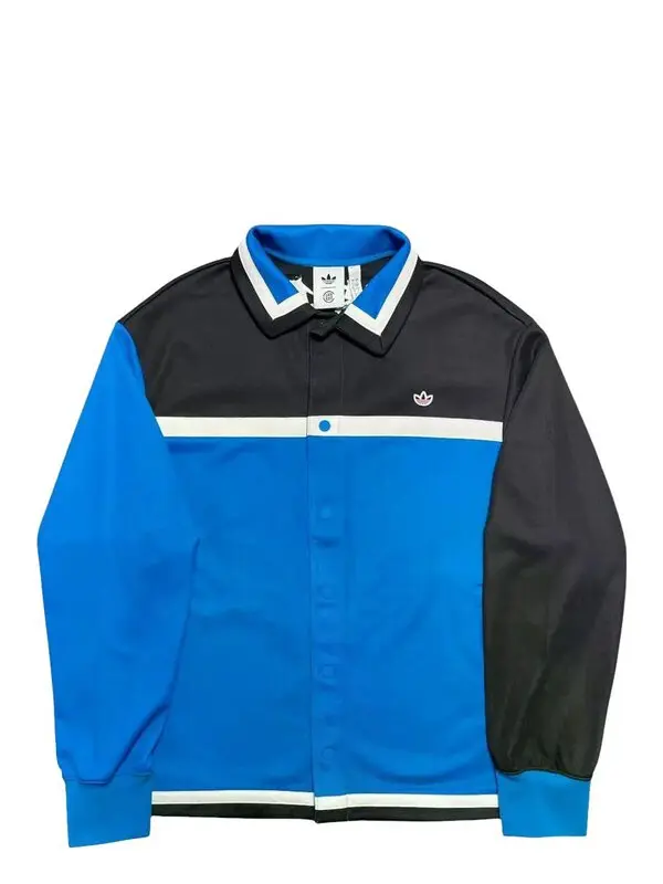 Adidas X Clot Edison Chen Logo-print Panelled Jacket - Blue