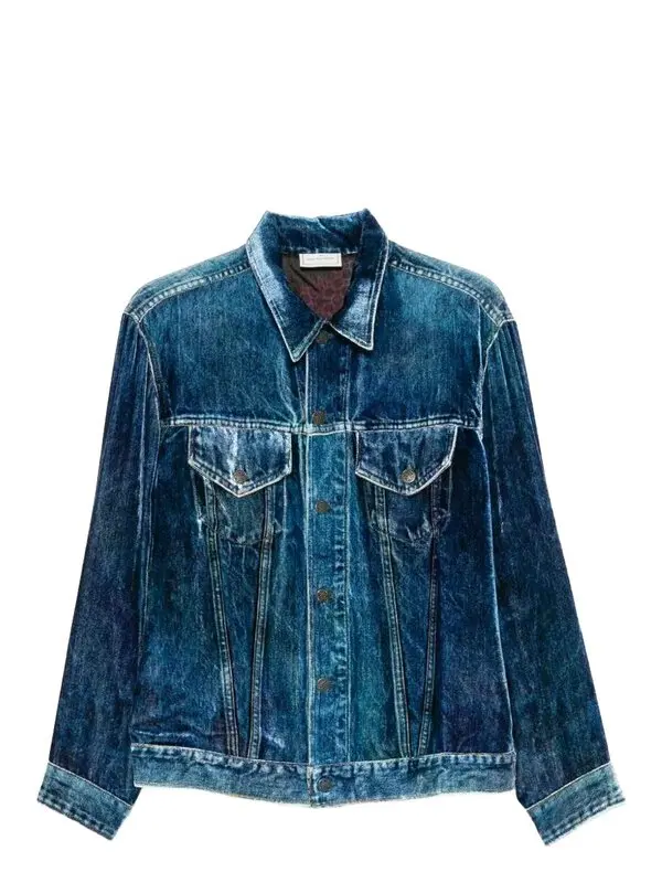 PIERRE-LOUIS MASCIA Velvet Effect Button-up Jacket - Blue