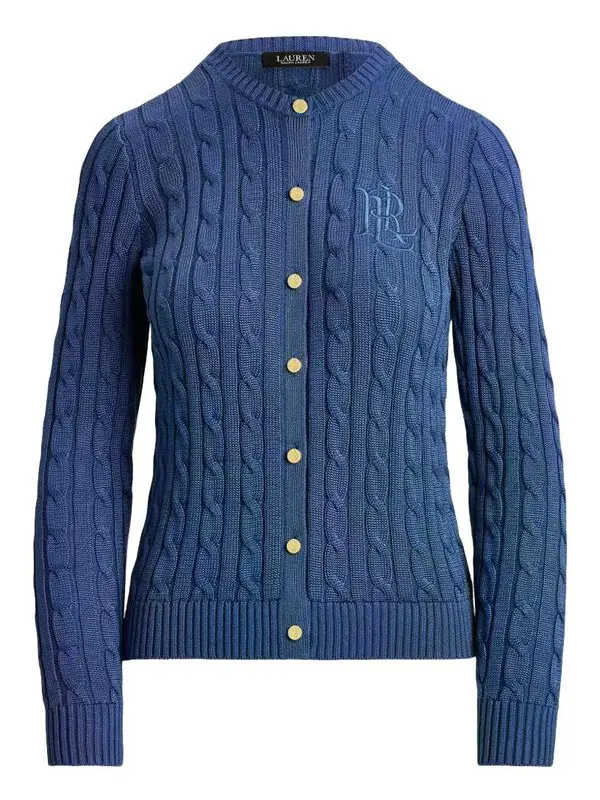 Ralph Lauren Cable-knit Embroidered Cardigan - Blue
