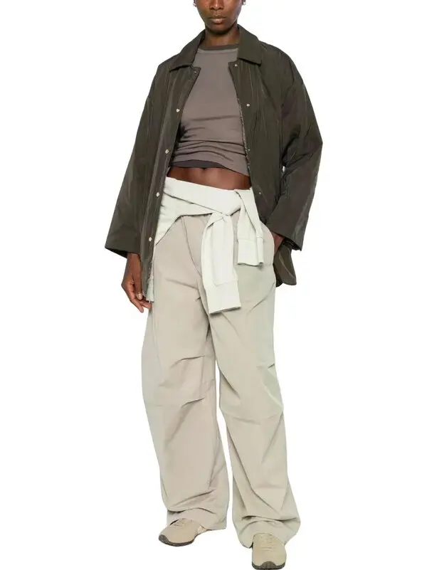 Max Mara Logo-engraved Snap-button Coat - Green