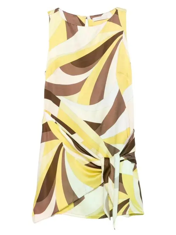 Faithfull The Brand Geometric Print Sleeveless Mini Dress - Yellow