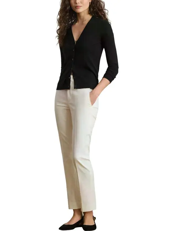 Ralph Lauren V-neck Embroidered Logo Cardigan - Black