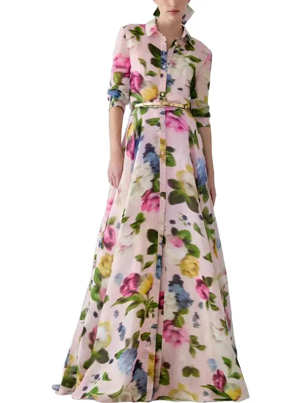 Carolina Herrera Floral-print Maxi Dress - Pink