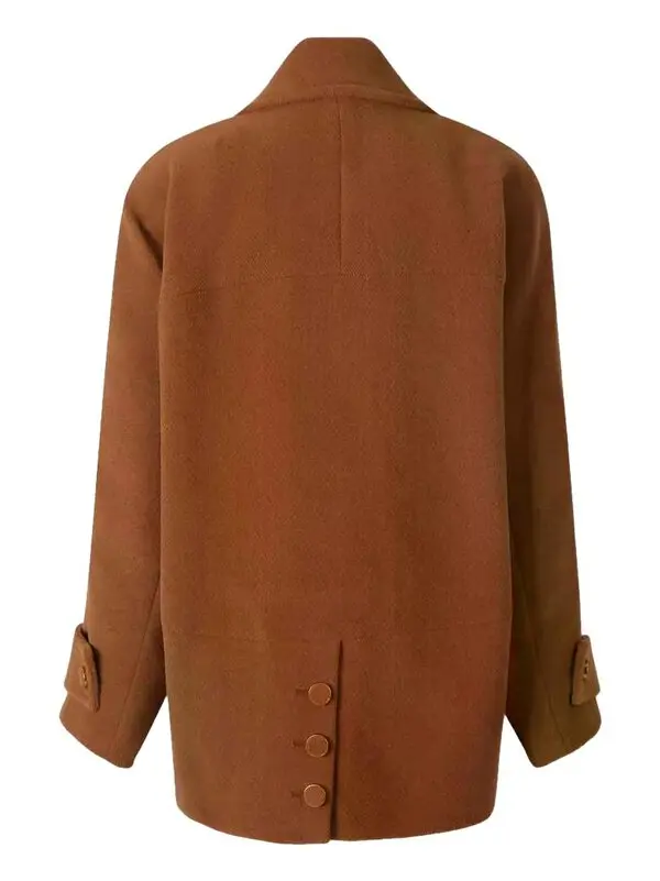 Chloé Herringbone Double-breasted Coat - Brown