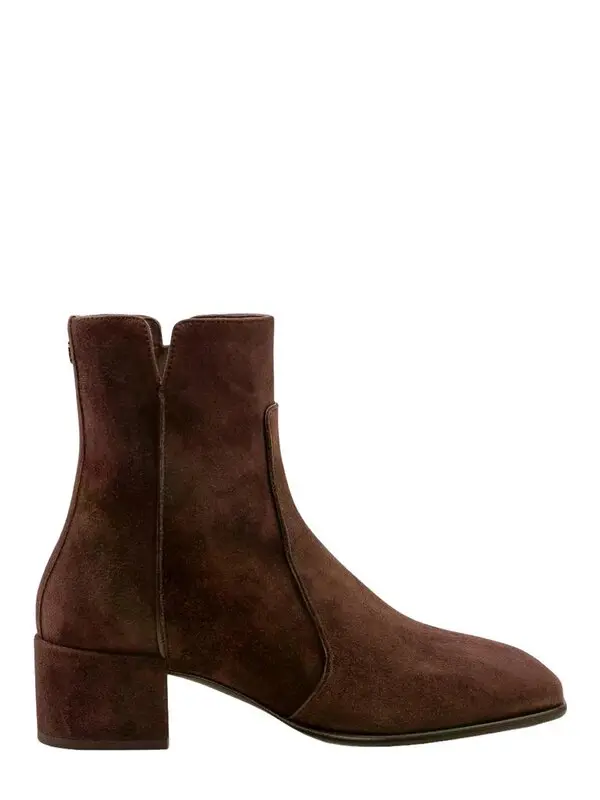 JIMMY CHOO Square-toe Block Heel Ankle Boots - Brown