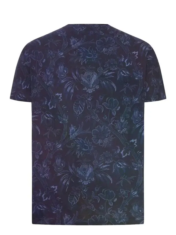 Etro Floral-paisley Cotton T-shirt - Blue
