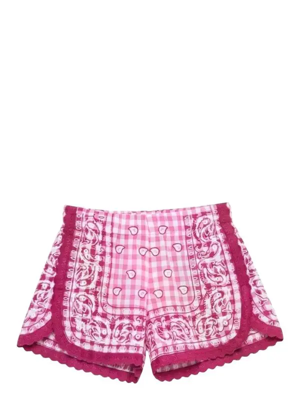 ORSINA Gingham Paisley-print Shorts - Pink