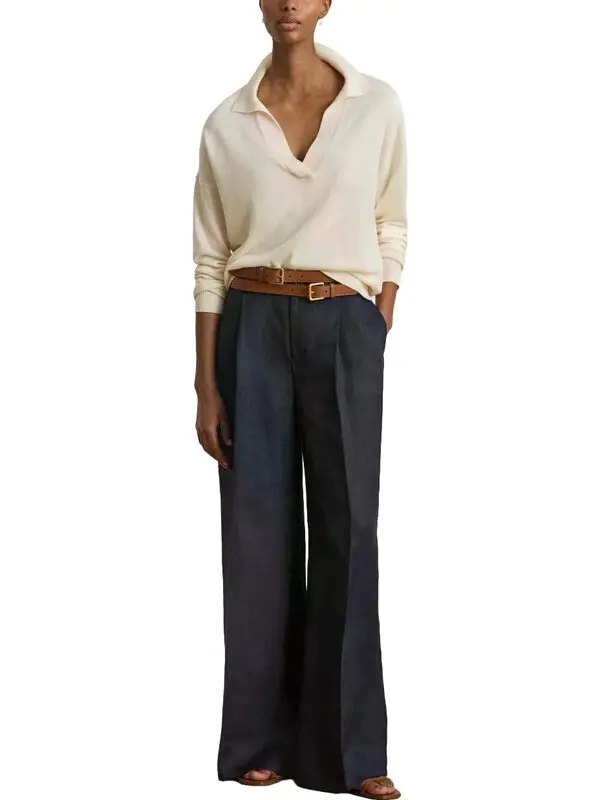 Ralph Lauren Relaxed Fit Johnny Collar Sweater - Neutrals