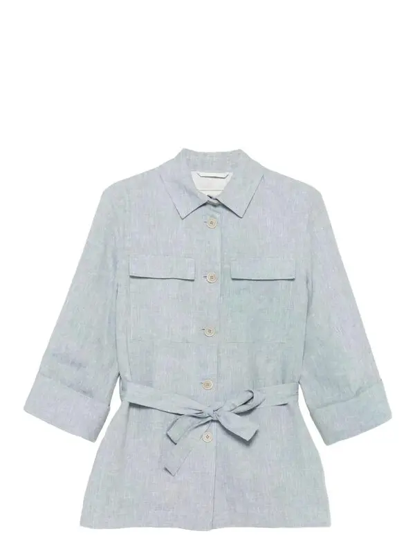 Peserico Belted Overshirt - Blue