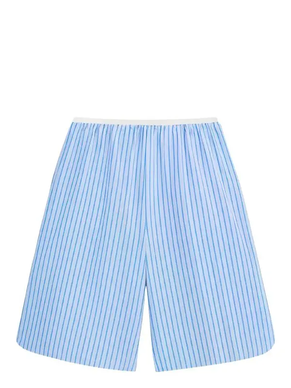 THE FRANKIE SHOP Vertical Stripe Knee-length Shorts - Blue