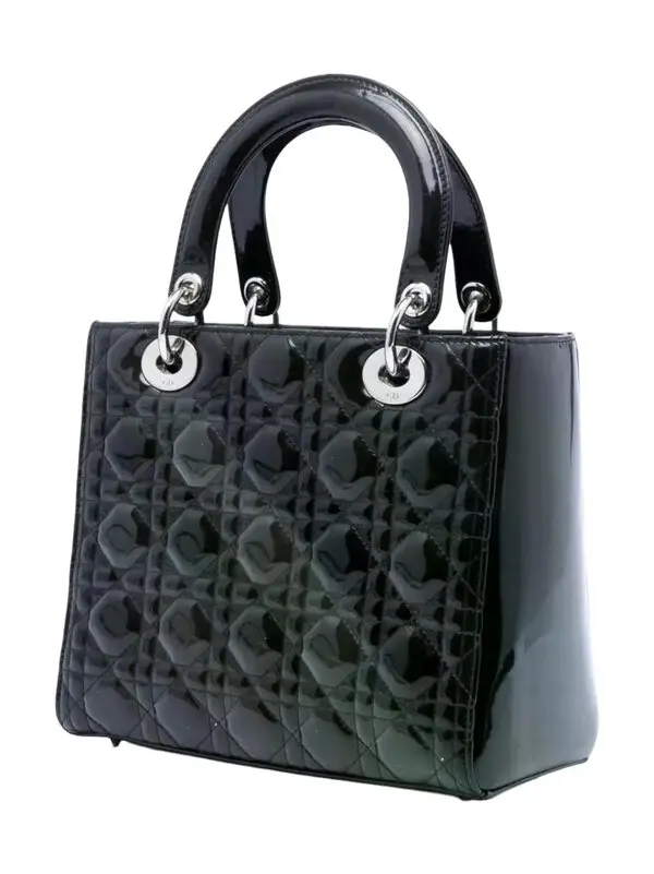 Dior Patent Cannage Lady Satchel - Black