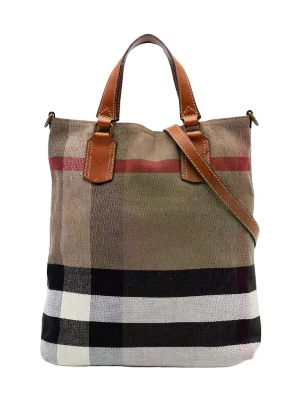 Burberry Mega Check Canvas Tottenham Brit Satchel - Brown