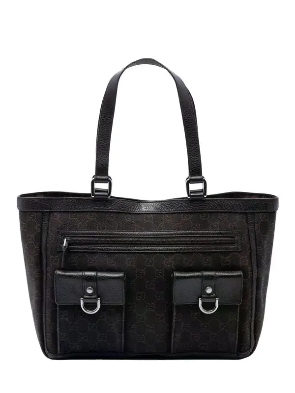 Gucci Gg Denim Abbey D Ring Pocket Tote Bag - Brown