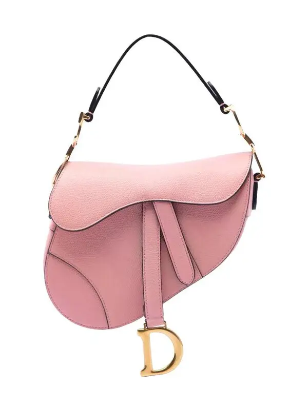 Dior 2018 Mini Grained Calfskin Saddle Bag - Pink