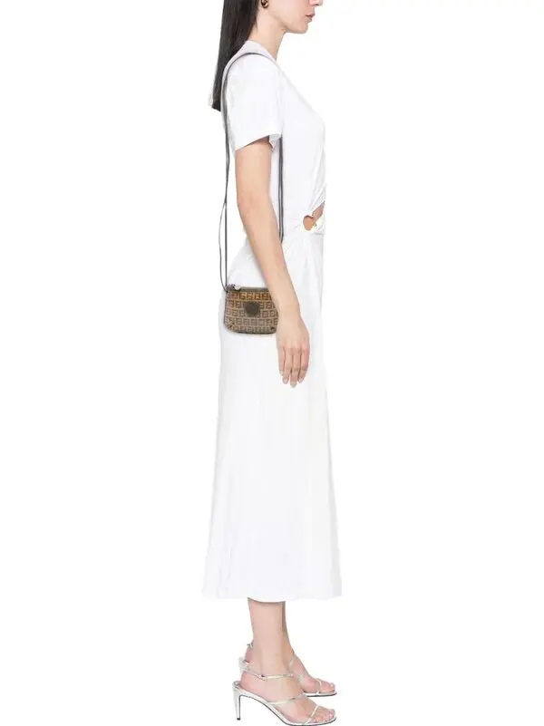Fendi Zucchino Crystal Crossbody Bag - Brown