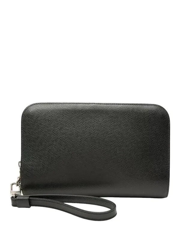 LOUIS VUITTON 2008 Taiga Leather Pochette Baikal Clutch Bag - Black