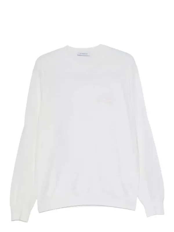 Givenchy Logo Patch Crew Neck Sweater - White