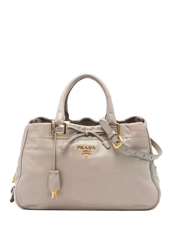 Prada Vitello Bow Satchel - Neutrals