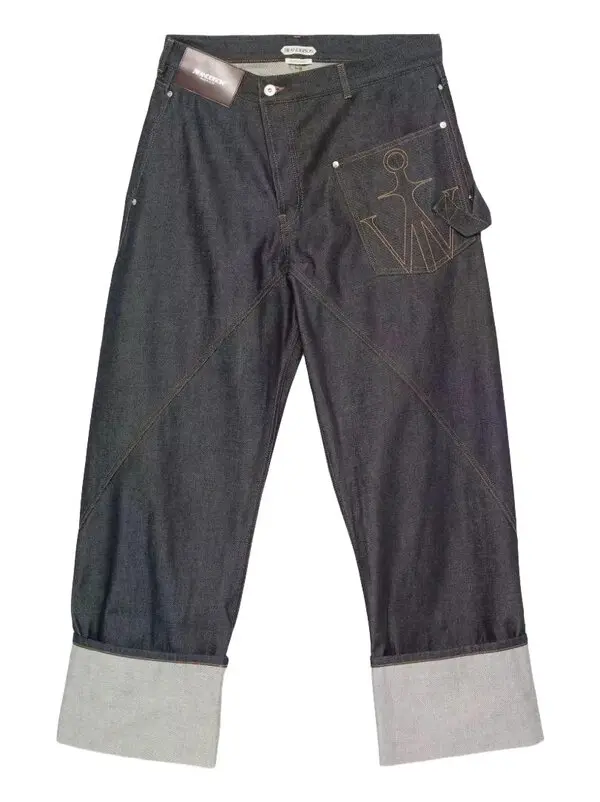 JW Anderson Wide-leg Jeans With Contrast Stitching - Blue