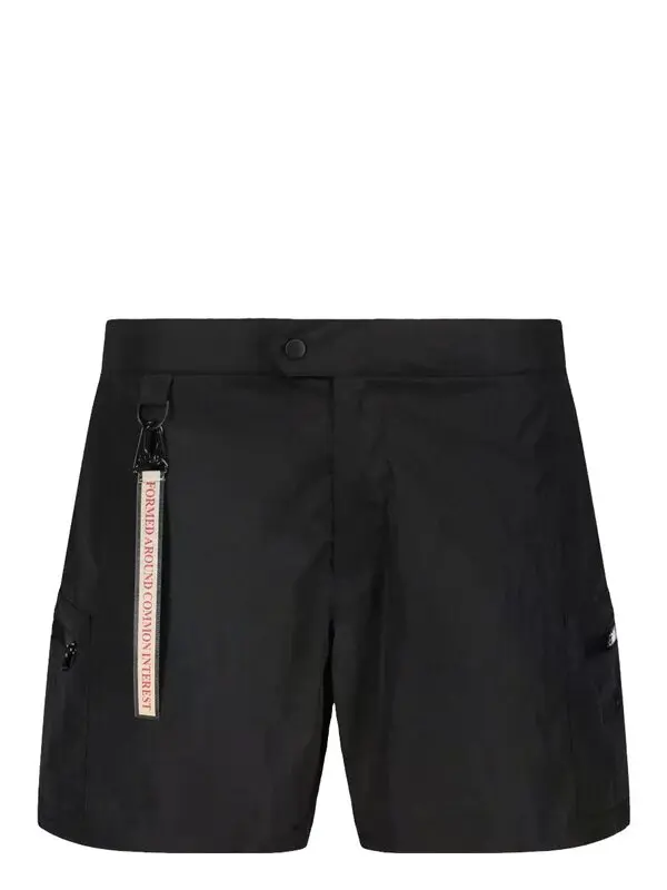 Iceberg Logo Patch Swim Shorts - Black