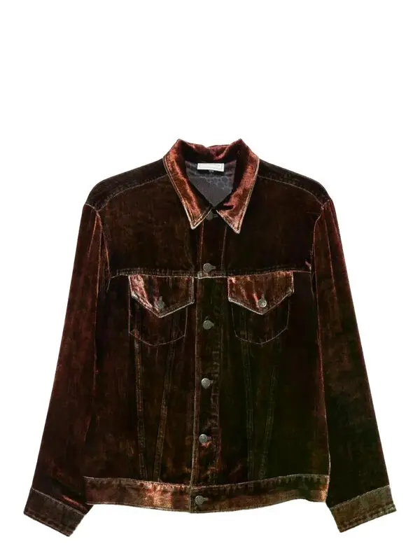 PIERRE-LOUIS MASCIA Velvet Effect Button-down Jacket - Brown