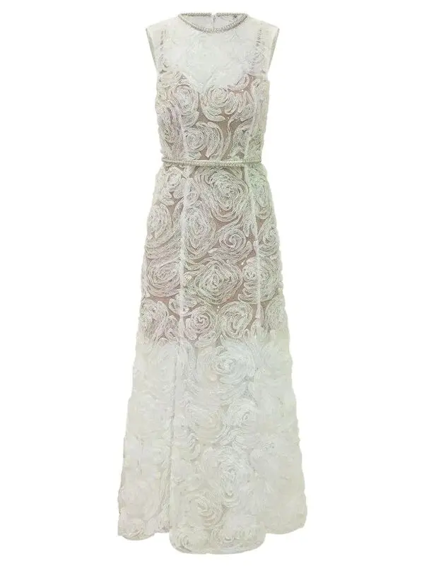 SELF-PORTRAIT Lace Midi Dress - White