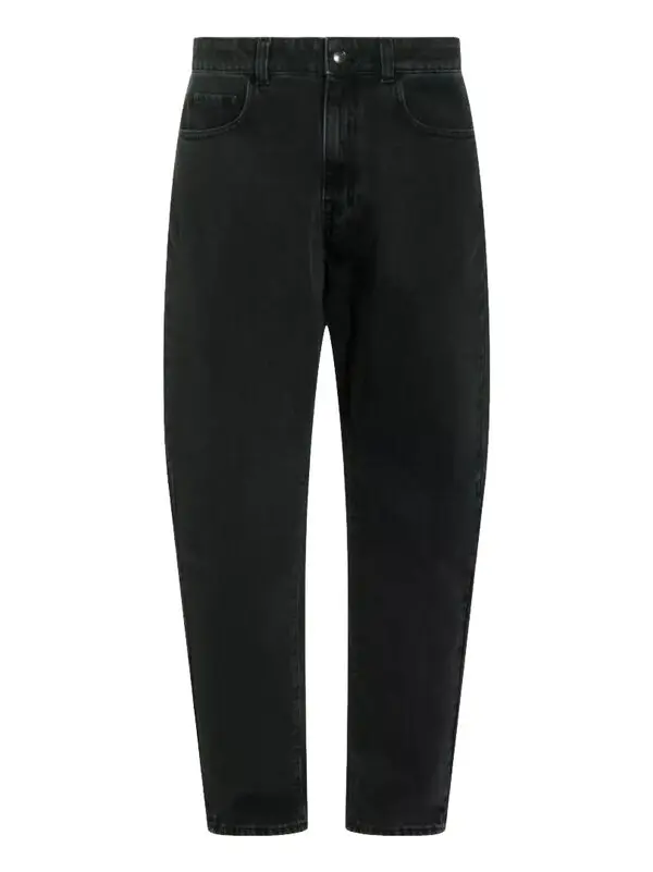 Canali Logo Patch Jeans - Black