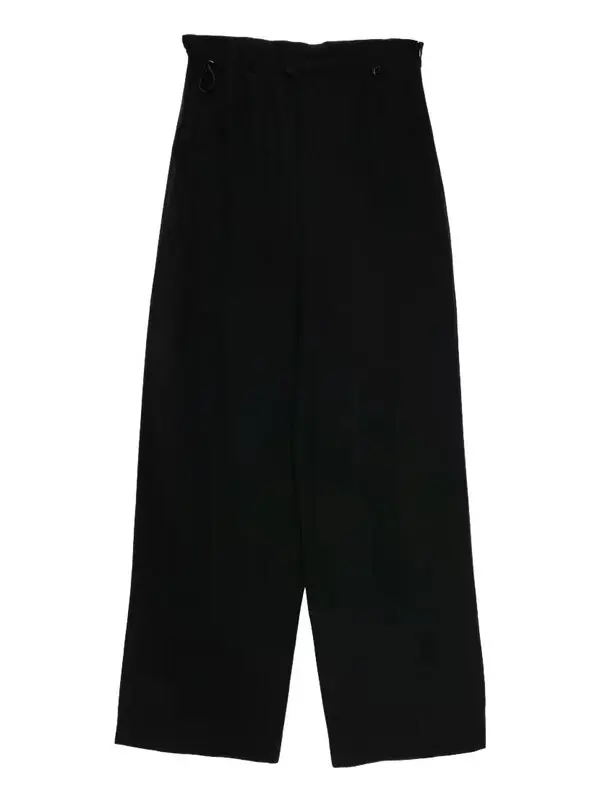 Dice Kayek Crepe Drawstring Waist Wide-leg Trousers - Black