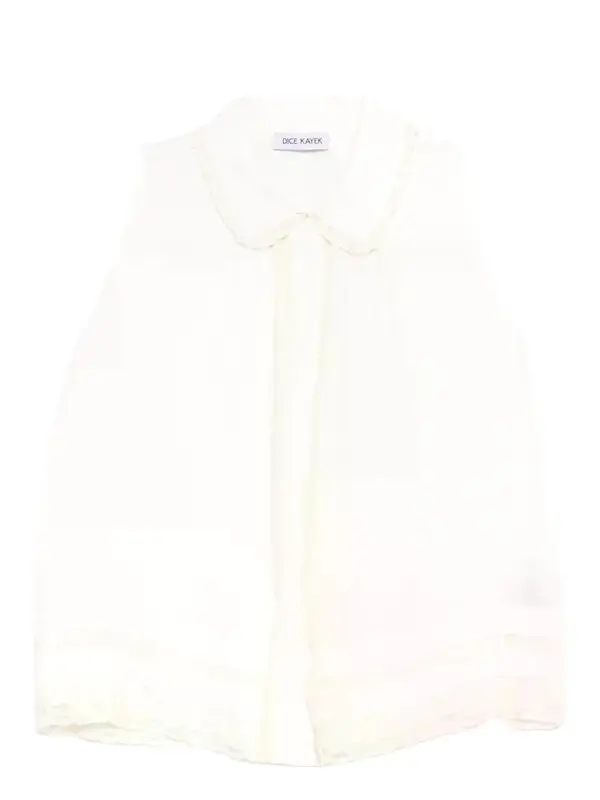 Dice Kayek Sleeveless Lace-detail Blouse - Neutrals