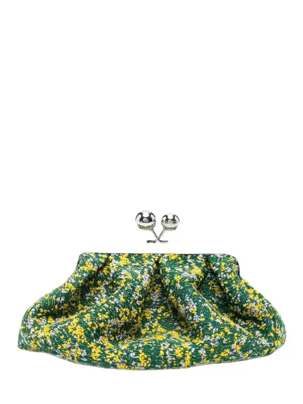 Max Mara Pasticcino Floral-print Clutch Bag - Green