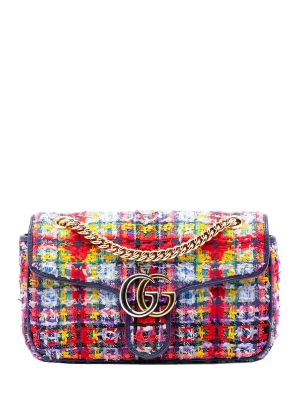 Gucci Gg Marmont Tweed Shoulder Bag - Multicolour