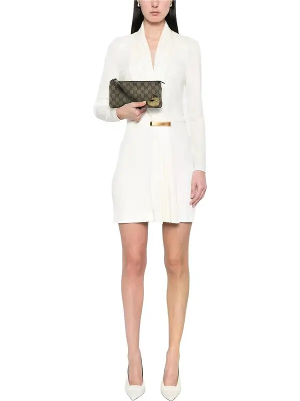 Gucci Gg Supreme Wristlet Clutch Bag - Brown