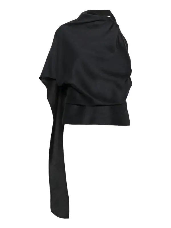 RÓHE One-shoulder Scarf Detail Top - Blue