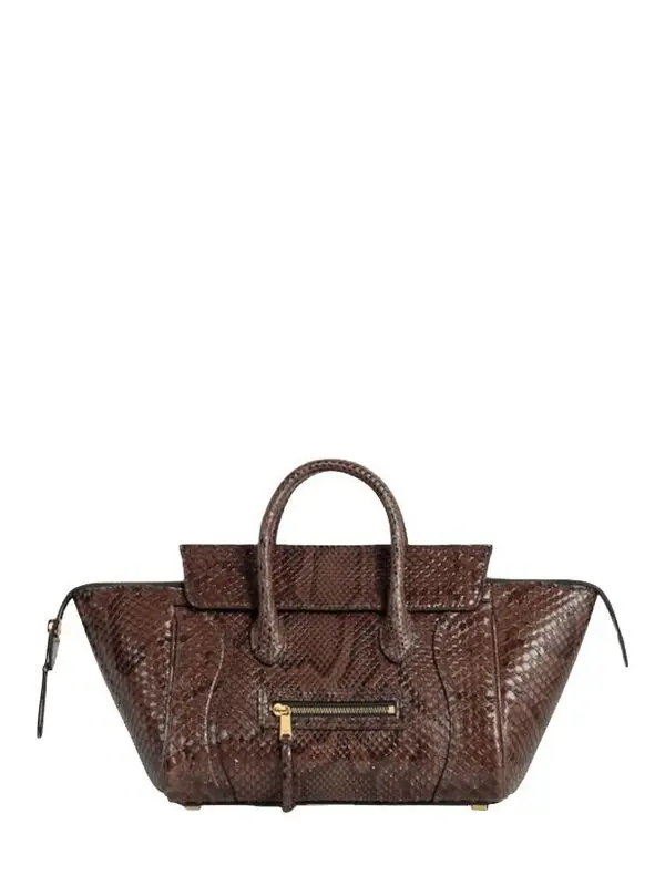 Celine Little Luggage Python Bag - Pecan