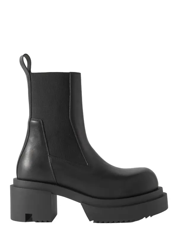 Rick Owens Leather Chelsea Boots - Black