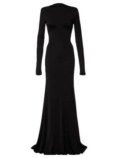 David Koma Gathered Jersey Gown - Black