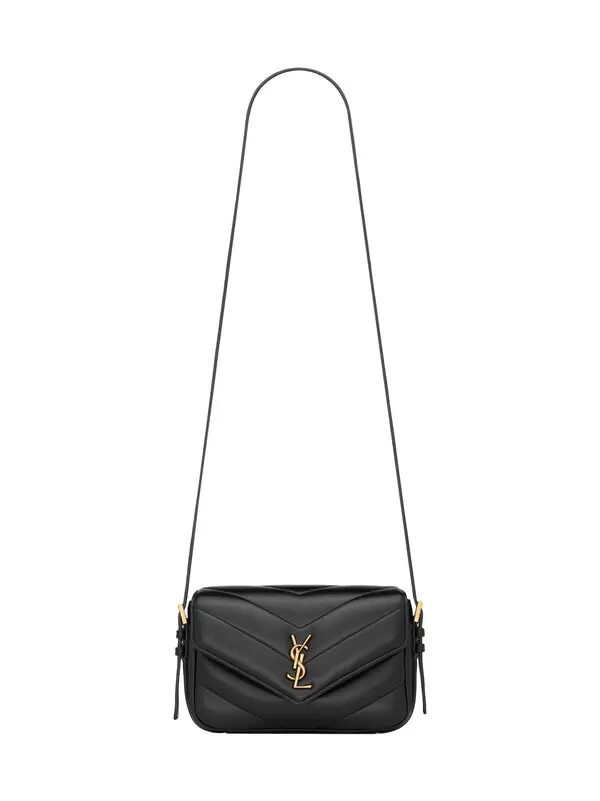 Saint Laurent Loulou Cassandre Quilted Shoulder Bag - Black