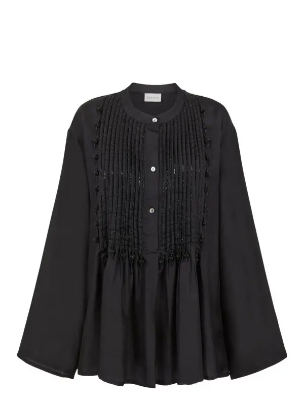 P.a.r.o.s.h Embroidered Pleated Shirt - Black