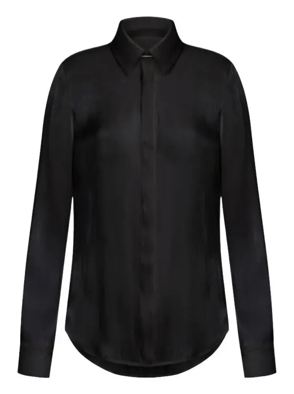 DONDUP Satin-finish Long-sleeve Shirt - Black