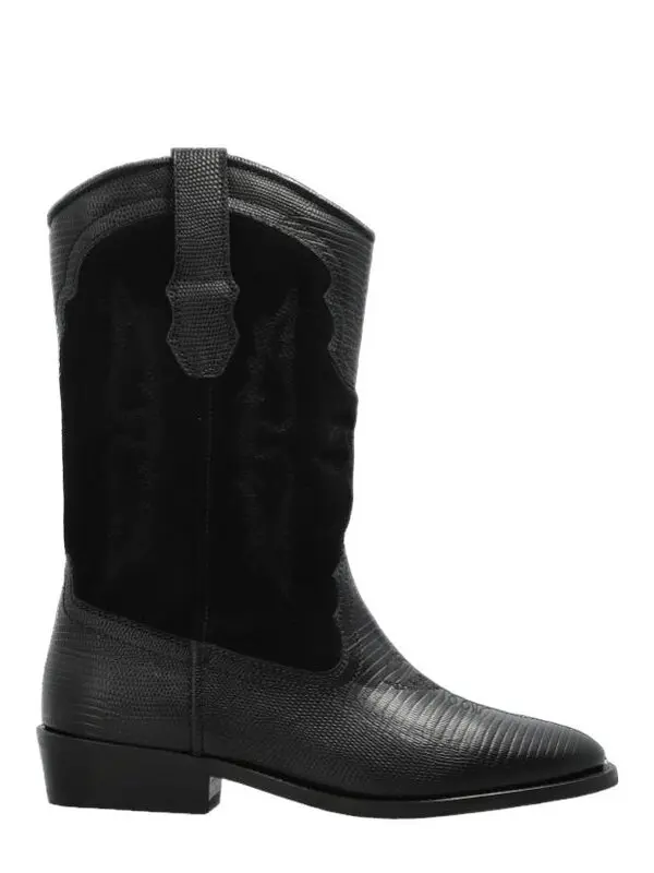 Zadig&Voltaire Pointed Toe Cowboy Boots - Black