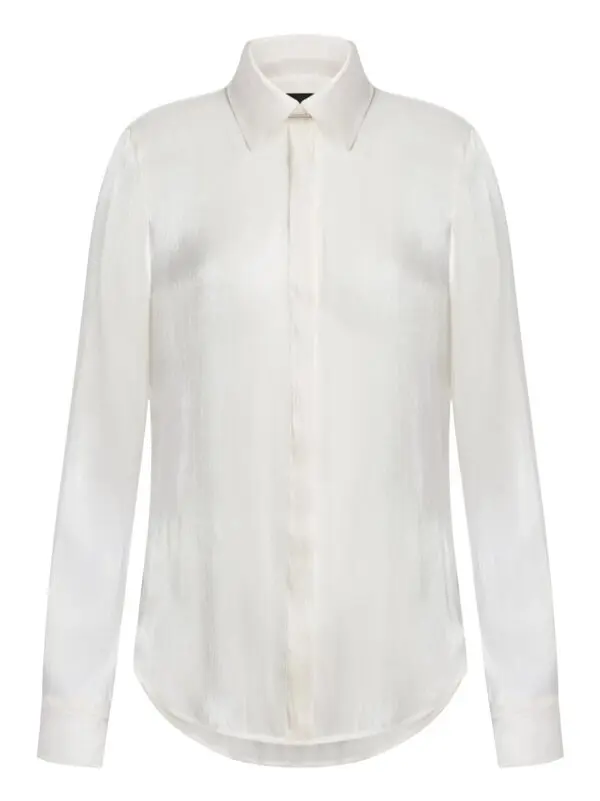 DONDUP Satin-finish Concealed-fastening Shirt - White