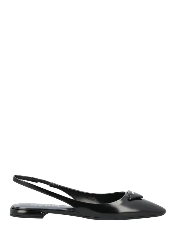 Prada Slingback Flat Sandals - Black
