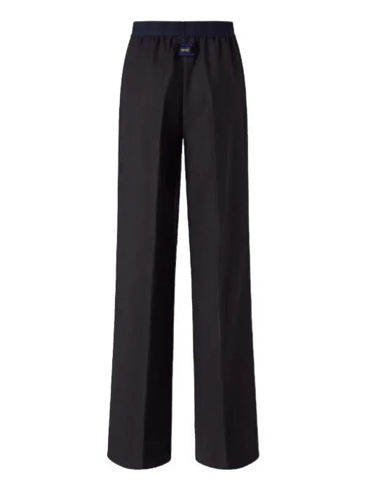 Pinko Striped Loose-fit Wide-leg Pants - Dark Blue