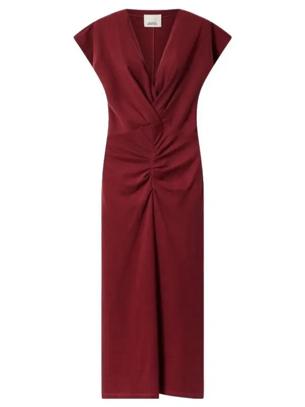 Isabel Marant Étoile Nadra V-neck Draped Dress - Deep Burgundy