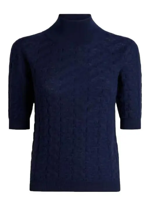 Etro Wool Mock-neck Sweater With Paisley Detailing - Blue