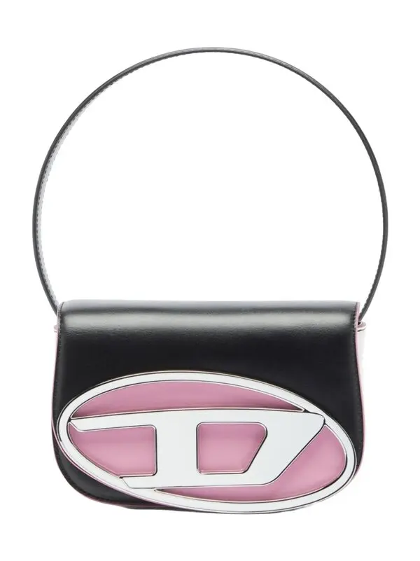 DIESEL® 1dr Leather Shoulder Bag - Black/pink